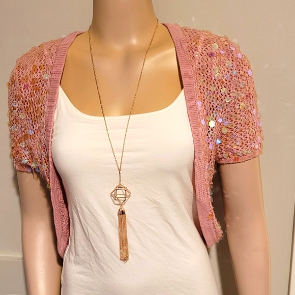 Cejon Accessories Inc | Tops | Vintage 9s Shrug Sweater With Sparkly ...